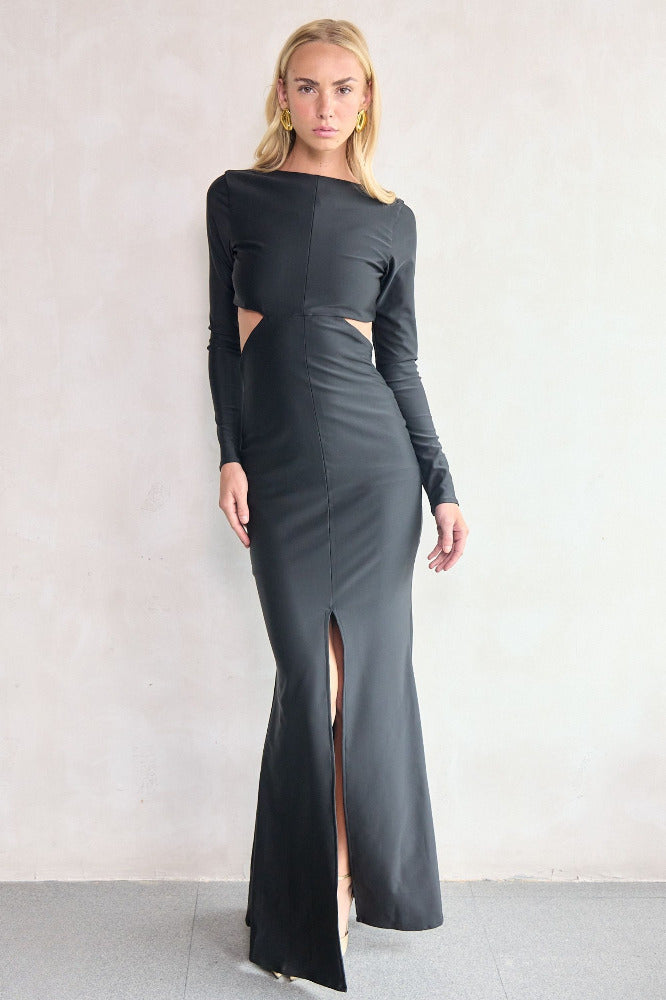 Ophelia Black Long Dress – BALBINA
